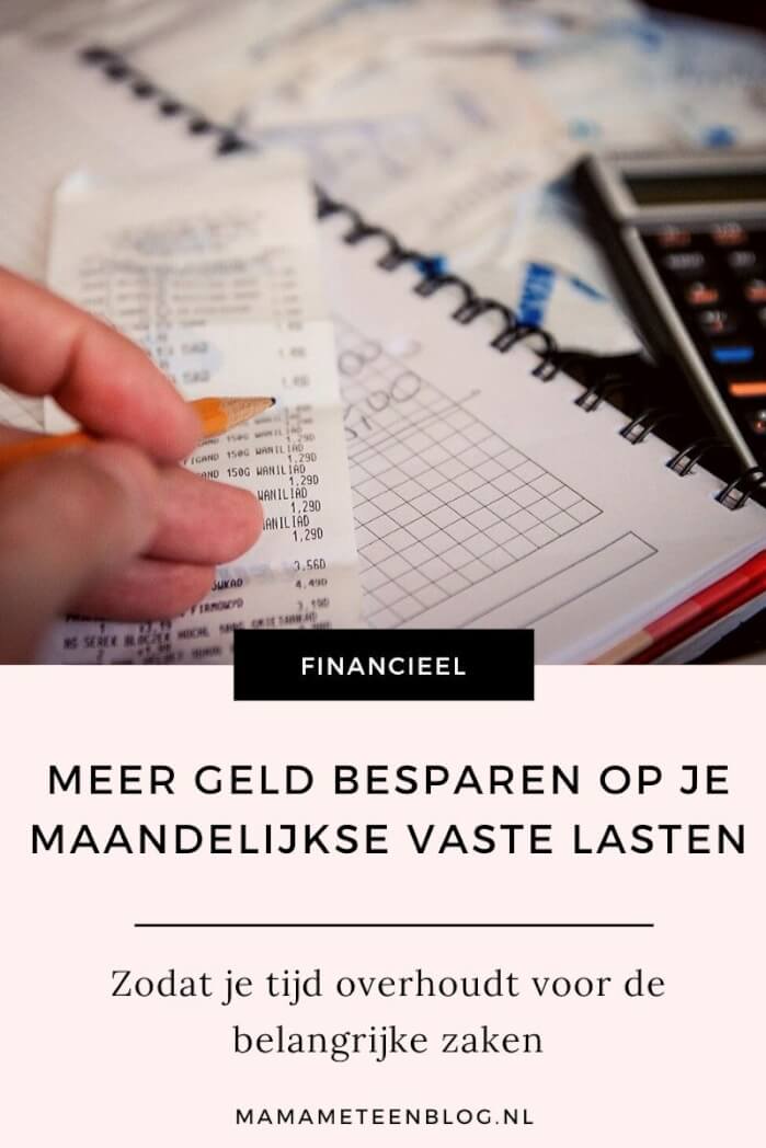 Geld bespaartips op je maandelijkse vaste lasten